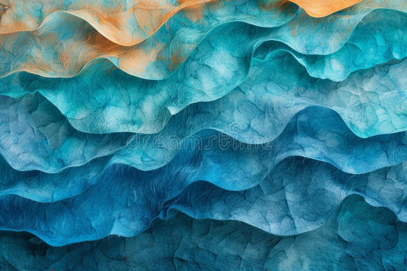 Flat Surface Drawing of Felt Fabric, Blue and Turquoise with Subtle ...