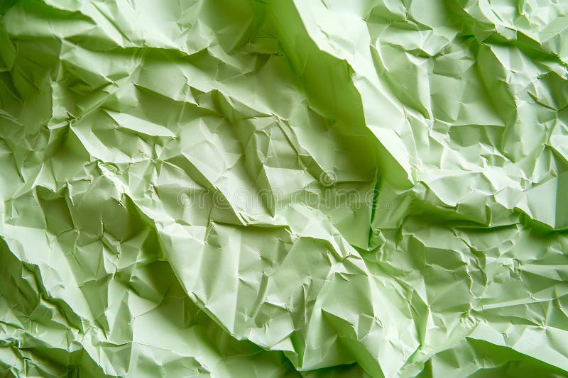 A Flat Surface of Light Green Crumpled Paper, the Texture is Very ...