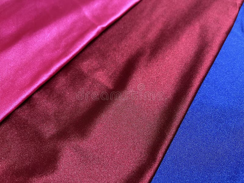 Flat Surface of Maroon, Pink and Blue Shiny Fabric Stock Image - Image ...