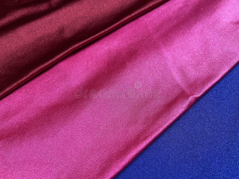 Flat Surface of Maroon, Pink and Blue Shiny Fabric Stock Photo - Image ...