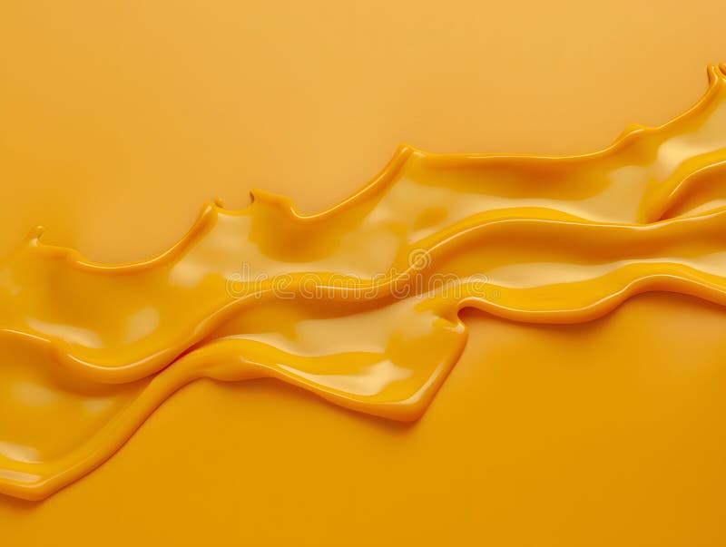Abstract Yellow Liquid Flowing on Orange Background Stock Illustration ...