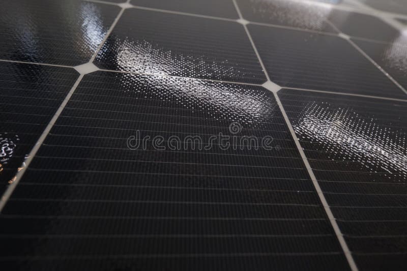 Flat Surface of Solar Panels. Close-up Square Cells Receiving Sunlight ...