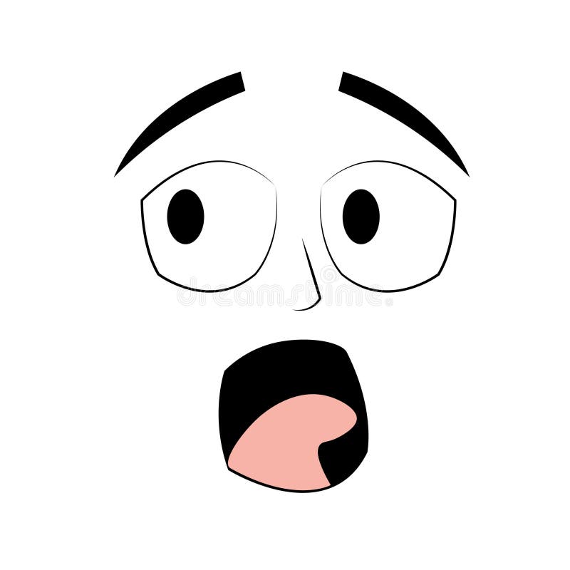Flat Surprised Expression Emote Avatar Stock Vector - Illustration of ...
