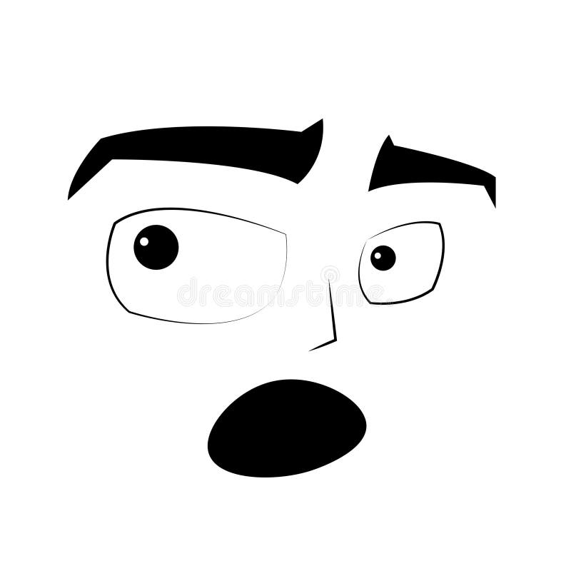 Flat Surprised Expression Emote Avatar Stock Illustration ...