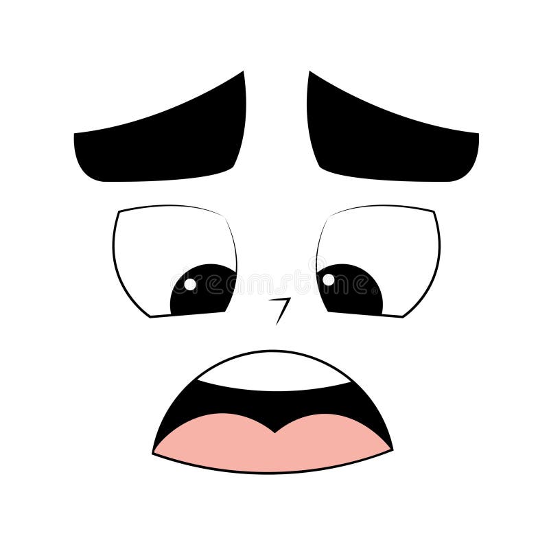 Flat Surprised Expression Emote Avatar Stock Vector - Illustration of ...