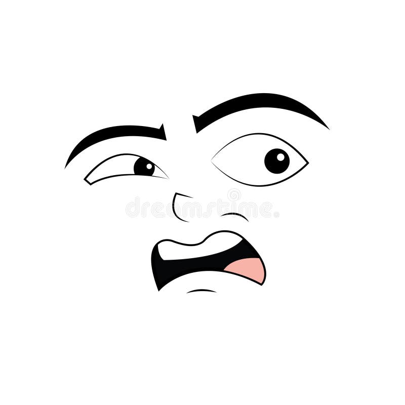 Flat Surprised Expression Emote Avatar Stock Vector - Illustration of ...