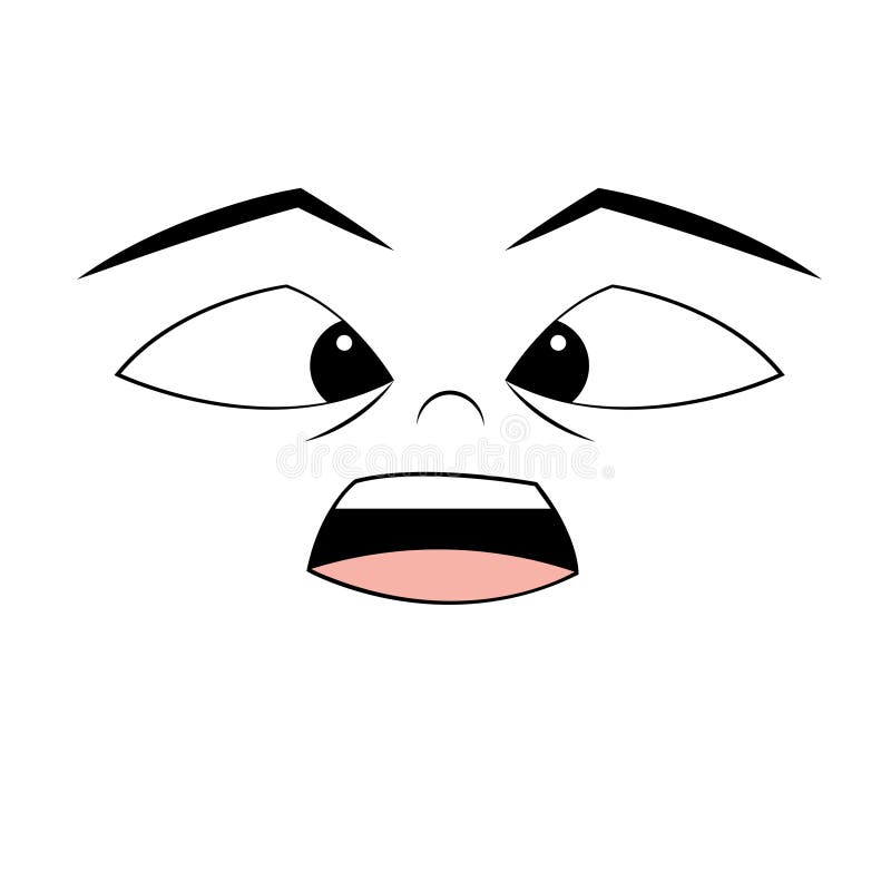 Flat Surprised Expression Emote Avatar Stock Vector - Illustration of ...