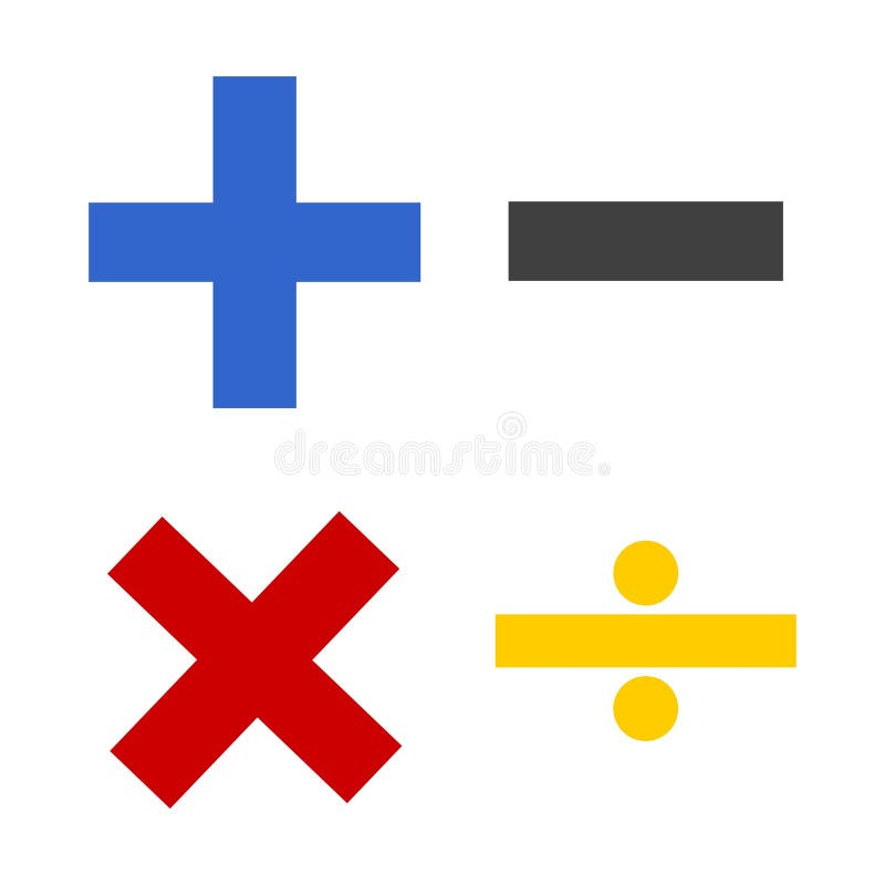 Flat Symbol of a Math Symbols Stock Vector - Illustration of clip, math ...