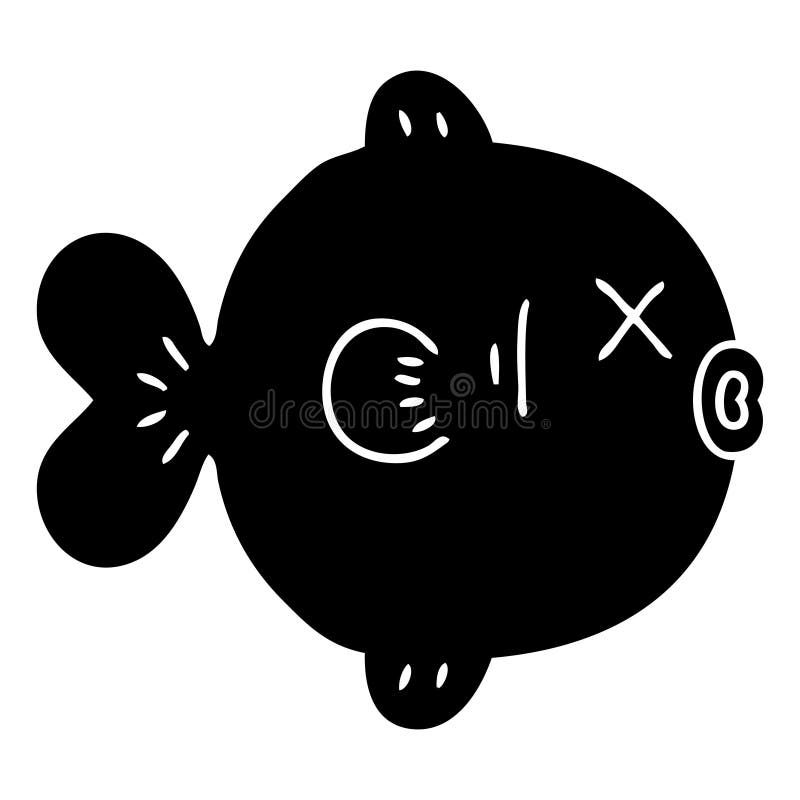 Flat symbol quirky fish stock vector. Illustration of flat - 146123386