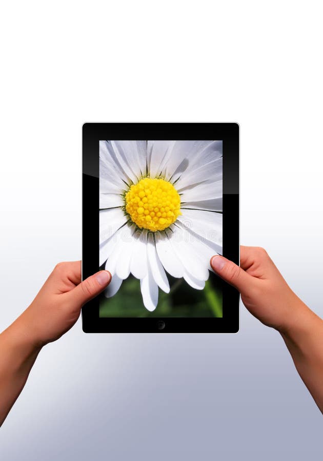 Flat tablet pc stock image. Image of handheld, notepad - 21654297