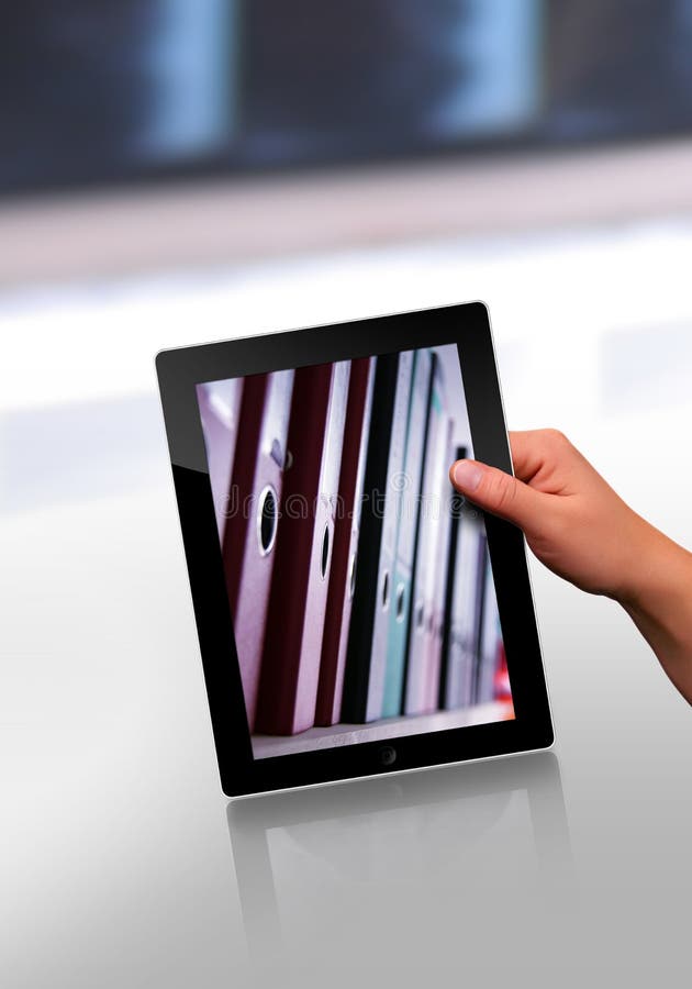 Flat tablet pc stock image. Image of handheld, notepad - 21654297