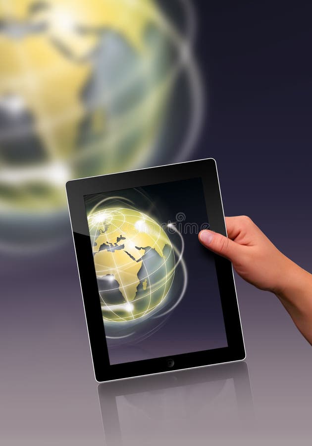 Flat tablet pc stock photo. Image of portable, code, parcel - 21654346