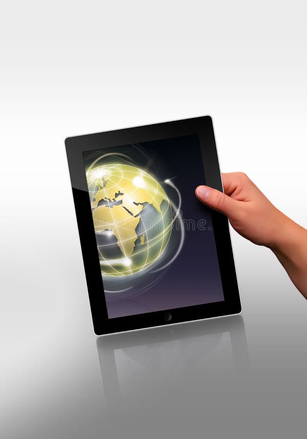 Flat tablet pc stock photo. Image of portable, code, parcel - 21654346