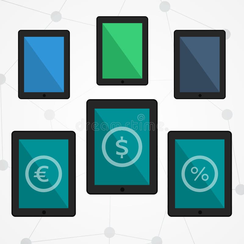 Flat tablets set stock illustration. Illustration of electronic - 39179396