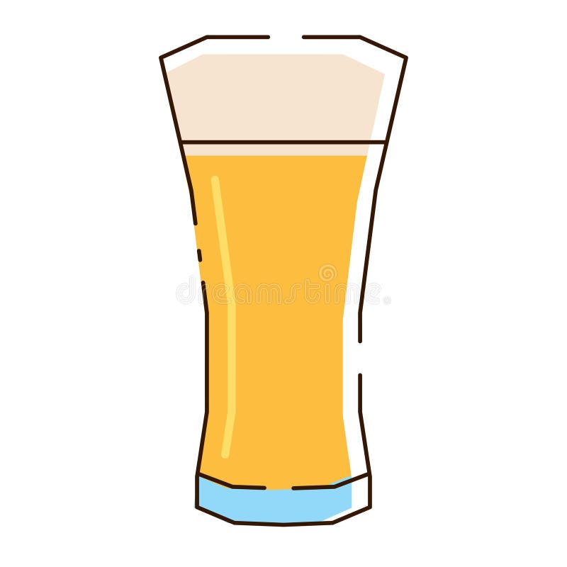 Flat Tall Beer Pint. Vector Stock Illustration - Illustration of ...