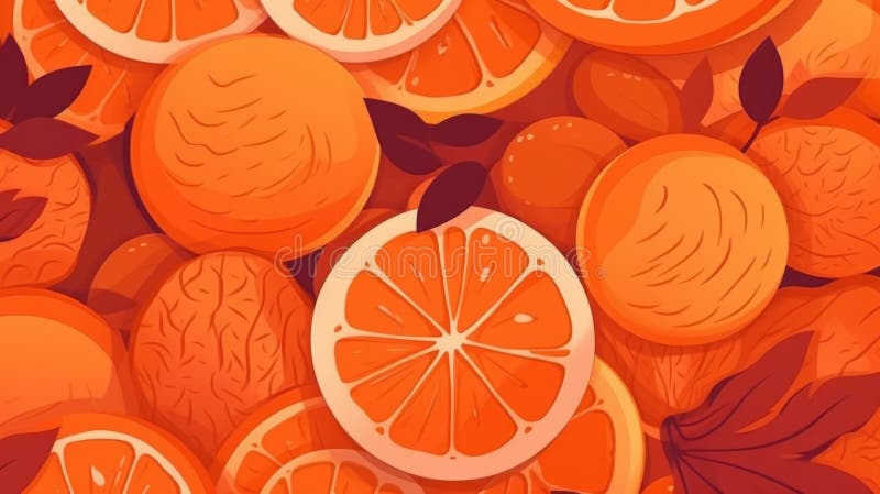 Flat Tangerine Texture Background Stock Illustration - Illustration of ...