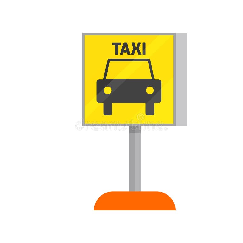 Flat Taxi Sign stock illustration. Illustration of rank - 275100000