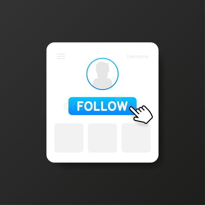 Flat Template with Follow Page. Social Media Flat Icon. Vector Logo ...