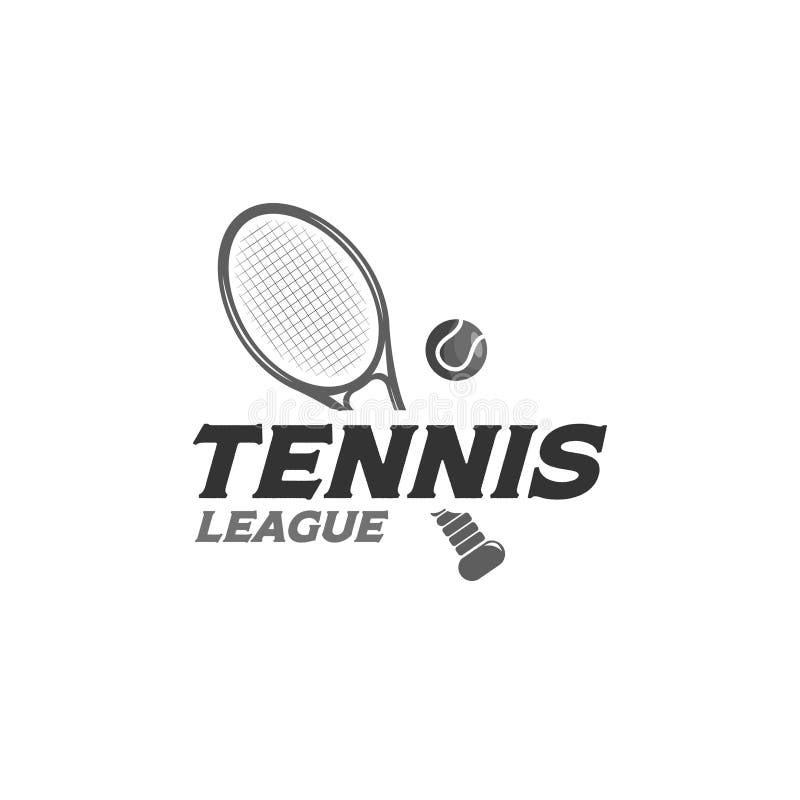 Flat Tennis Racket and Ball Logo Template Elements. Vintage Tennis ...