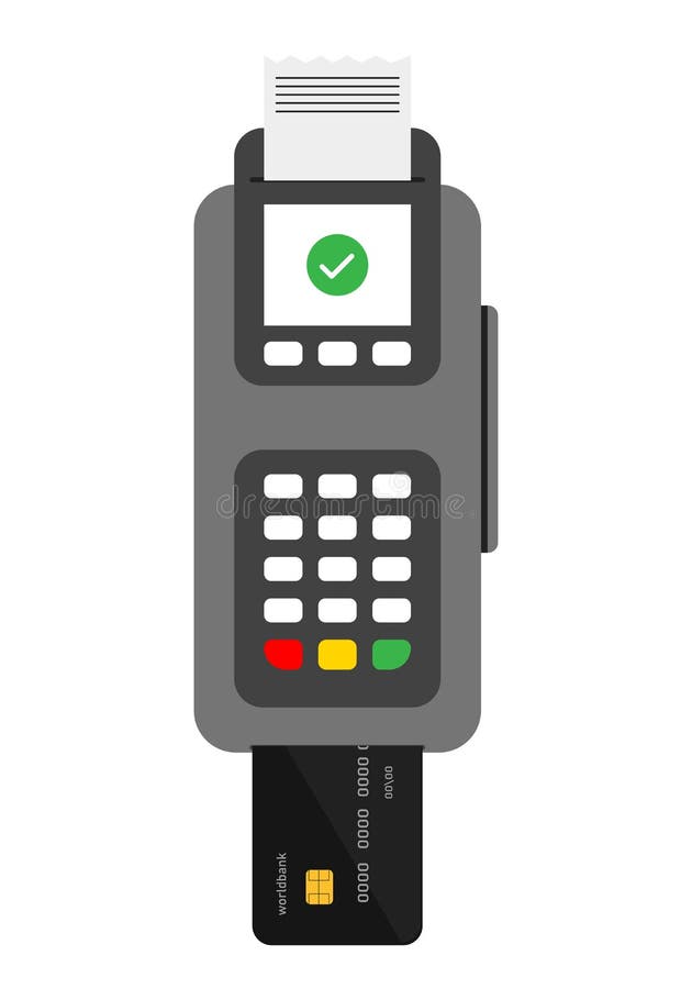 Flat Terminal, Card, Vector Pos Machine Illustration Stock Vector ...