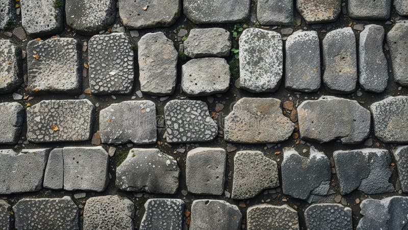 Flat Texture of Ancient Cobblestone Path with Gaps and Uneven Alignment ...