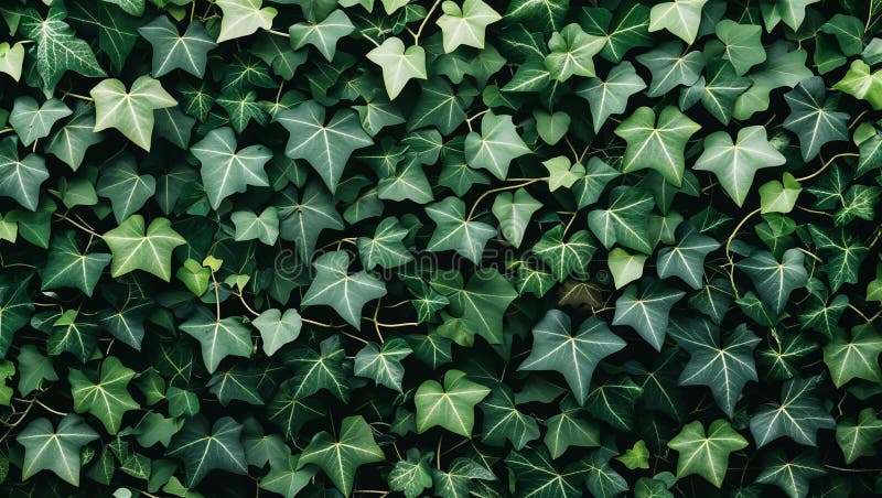 Flat Texture of Dense Green Ivy Leaves Forming Seamless Surface from ...