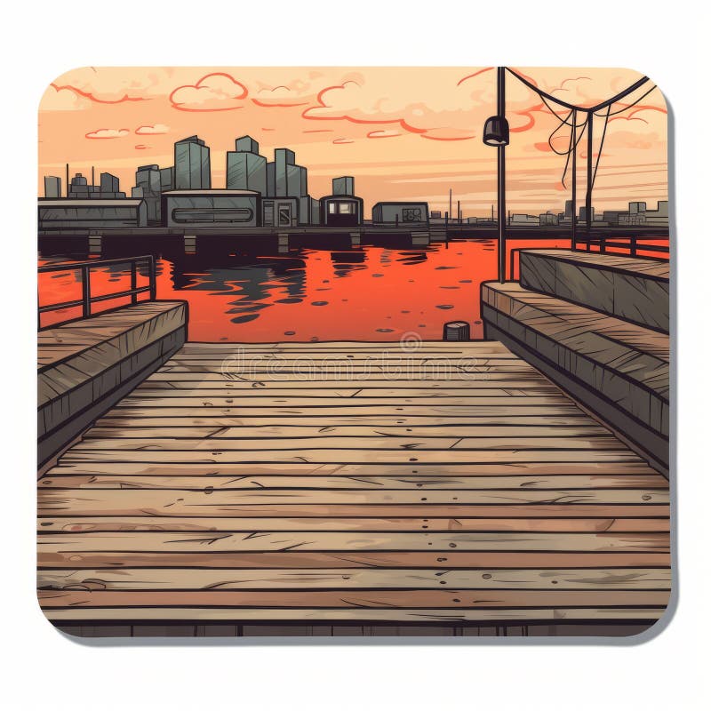 Flat Texture Dock with Graffiti Design - High Detail Sticker Stock ...