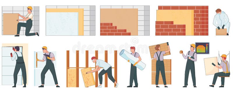 Flat Thermal Insulation Icons Stock Vector - Illustration of ...