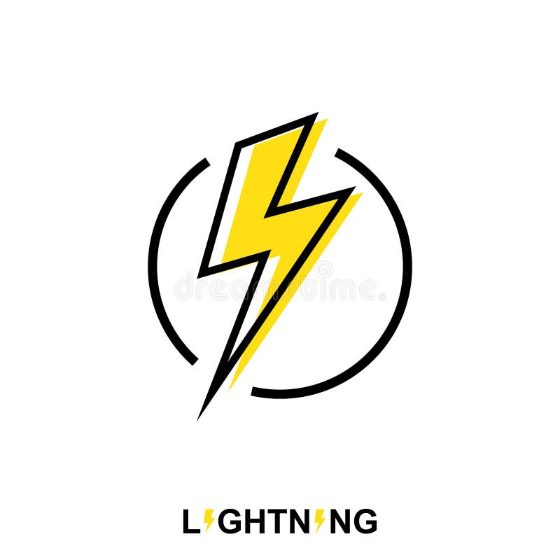 Flat Thunderbolt Element,lightning Icon,Hand Drawn,Vector and ...