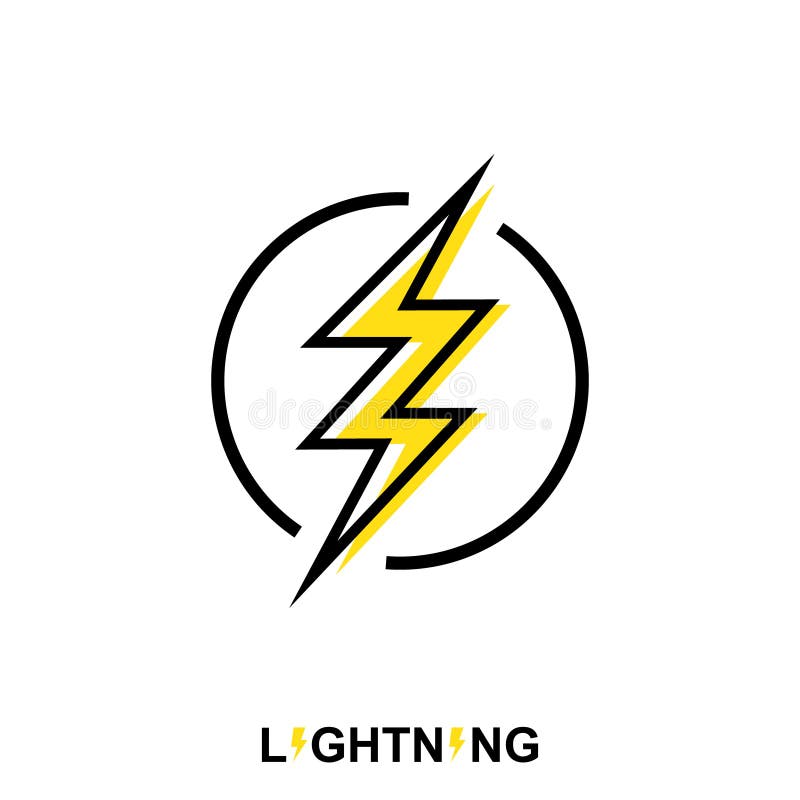 Flat Thunderbolt Element,lightning Icon,Hand Drawn,Vector and ...