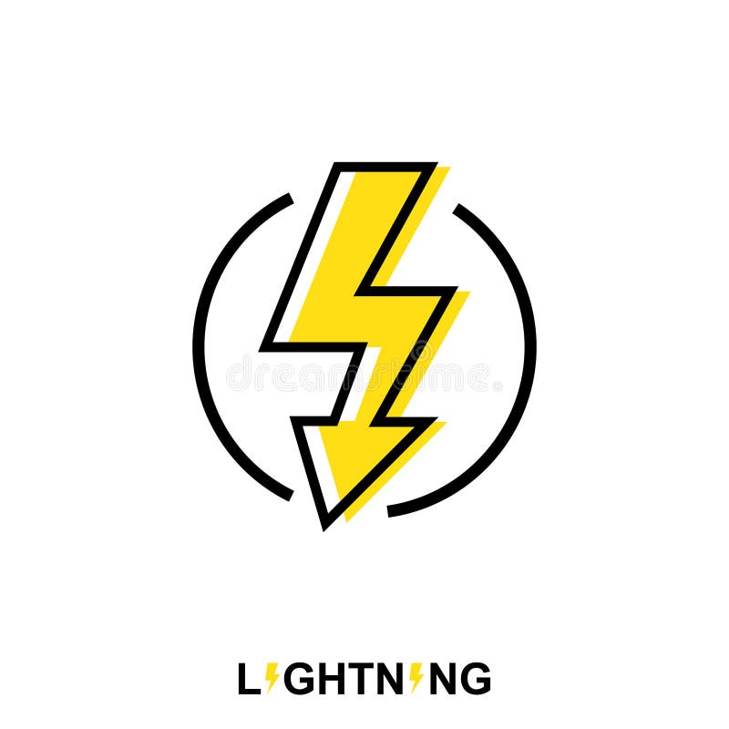 Flat Thunderbolt Element,lightning Icon,Hand Drawn,Vector and ...