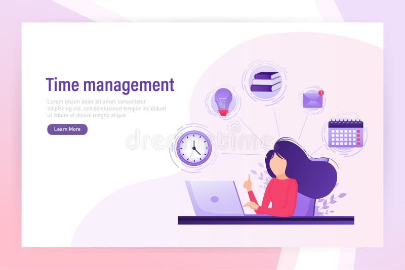 Flat Time Management for Report Design. Isometric Vector Illustration ...