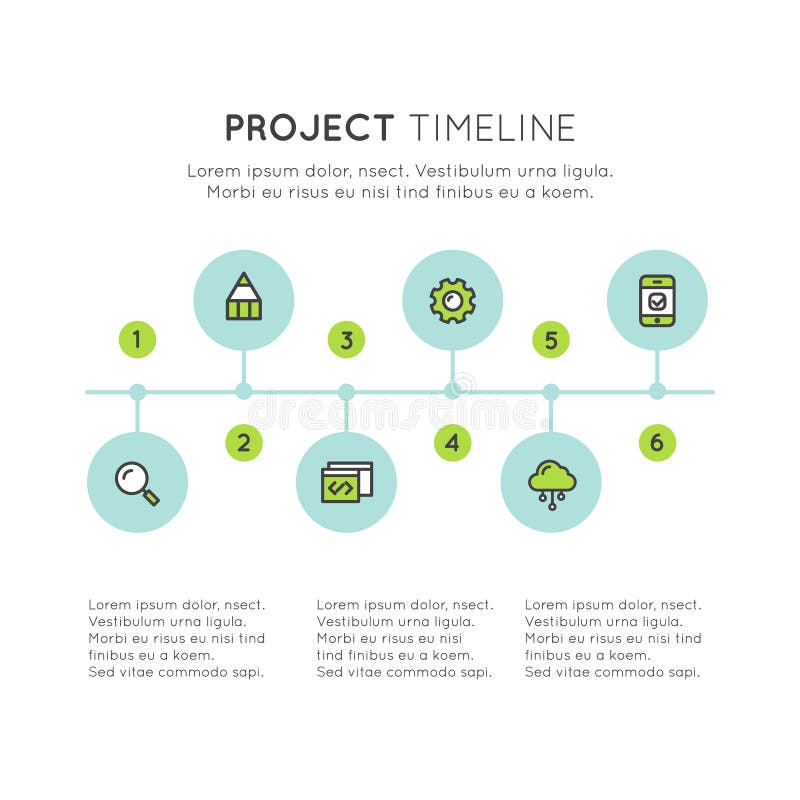 Flat Timeline Infographic Elements Template for Workflow Business ...