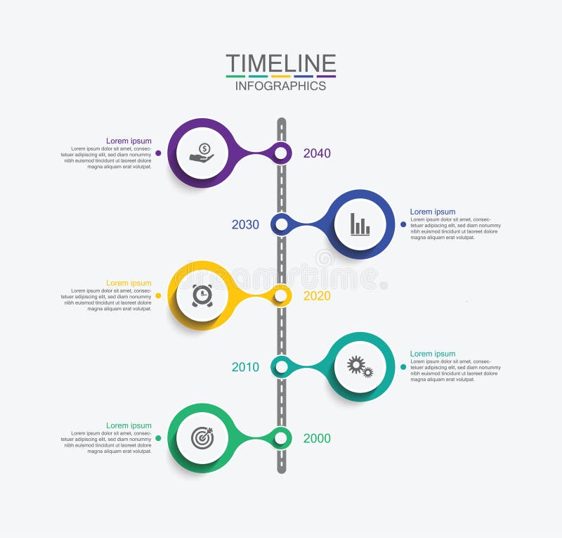 Flat Timeline Infographic Business Template Stock Vector - Illustration ...