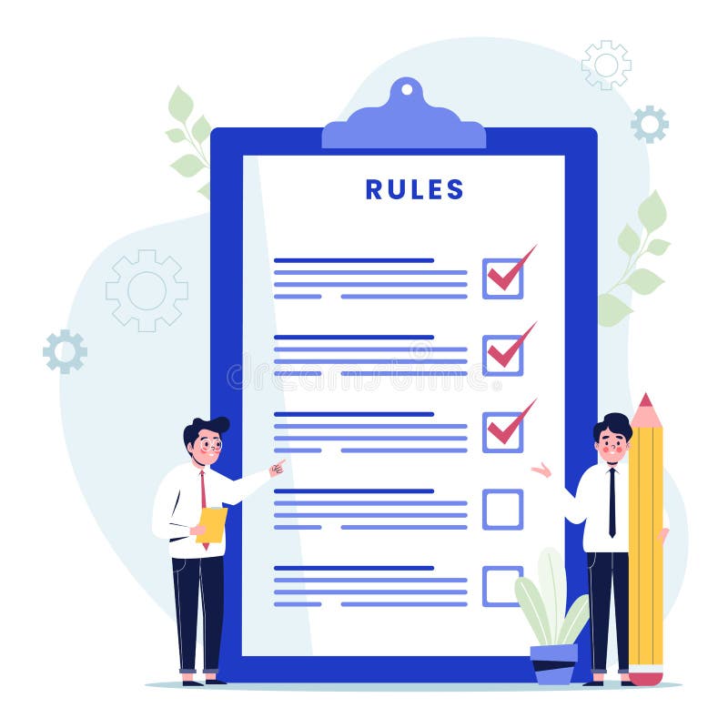 Flat Tiny Regulations Checklist Persons Concept. Restricted Graphic ...