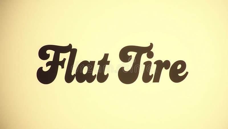 Flat Tire Message in Bold Typography on a Light Background Stock ...