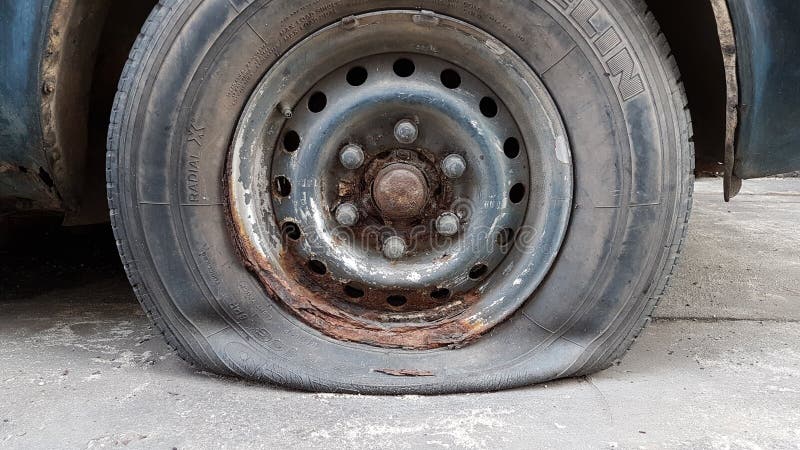 Flat tire stock photo. Image of tire, flst, wheel, flat - 90019342