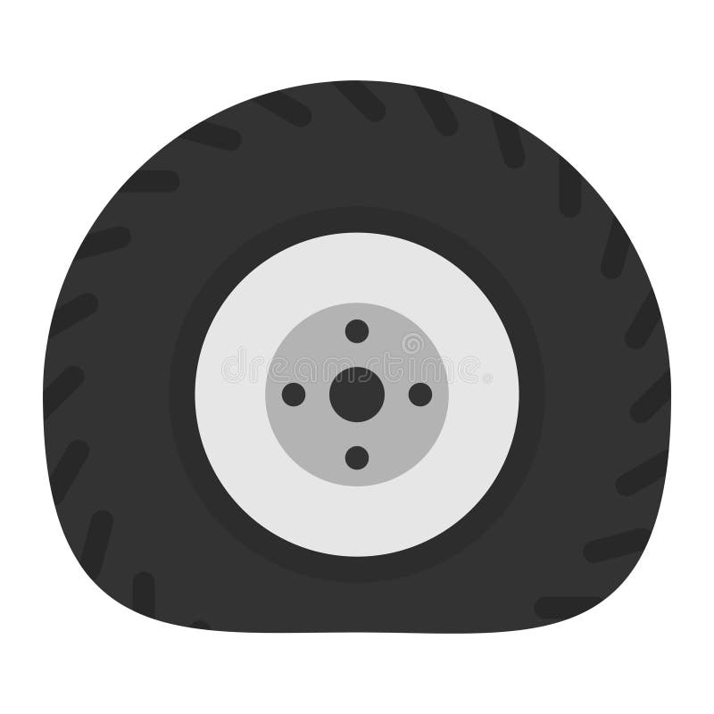 Simple Flat Tire Vector Icon Stock Illustration - Illustration of ...