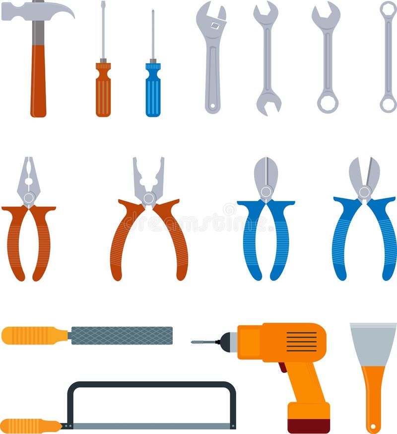 Flat tools icon stock vector. Illustration of wrench - 62622878