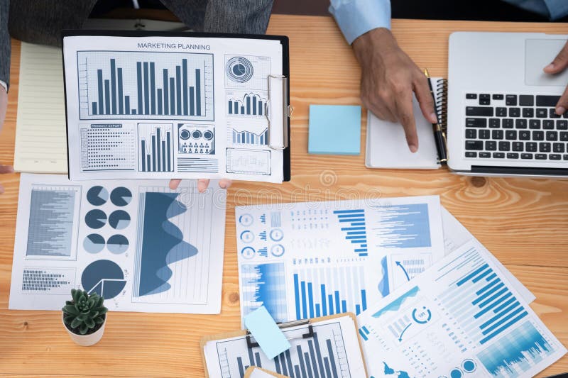 Flat Top View Analyst Team Use BI Dashboard for Data Analysis. Concord ...