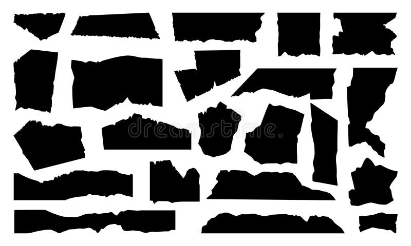 Flat Torn Paper Sheets. Collage Ripped Elements, Grunge Design for ...