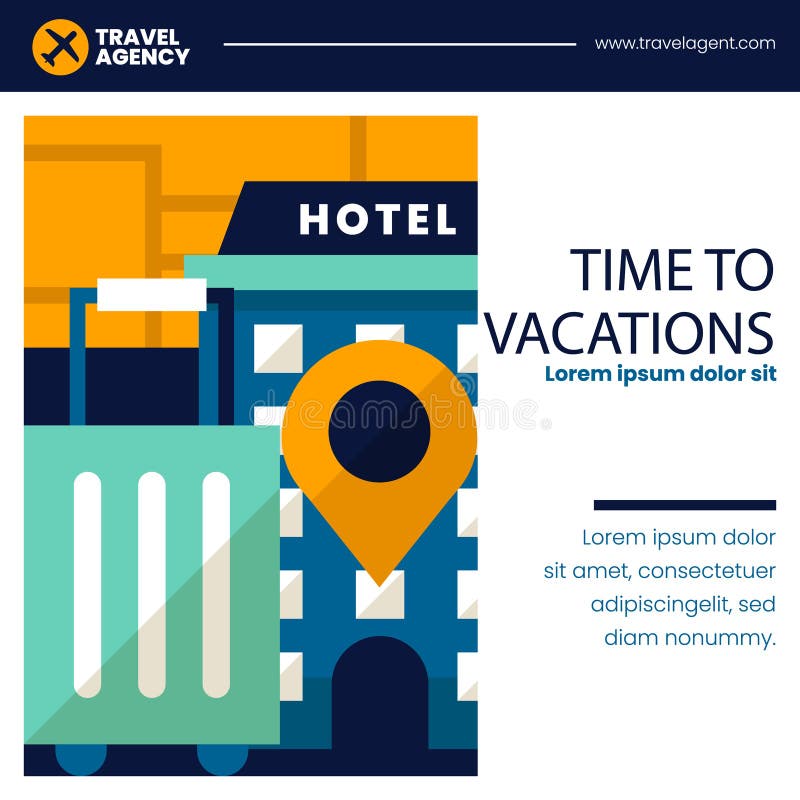 Flat Travel Agency Posts Set Vector Illustration Stock Vector ...