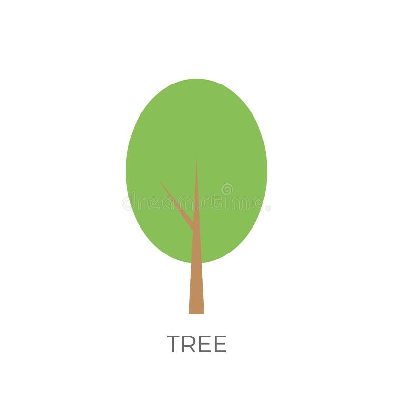 Flat tree icon stock vector. Illustration of natural - 112356971