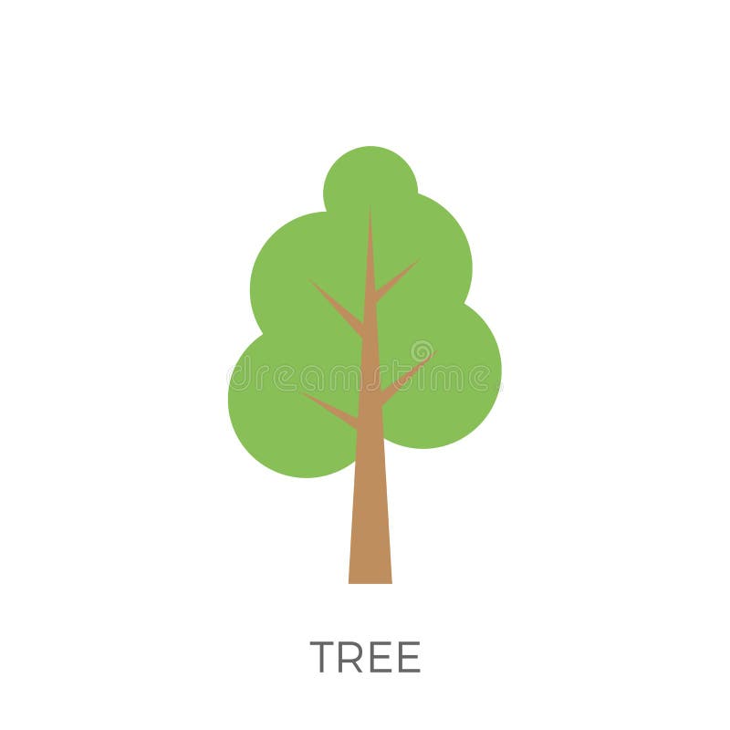 Flat tree icon stock vector. Illustration of isolated - 113673120