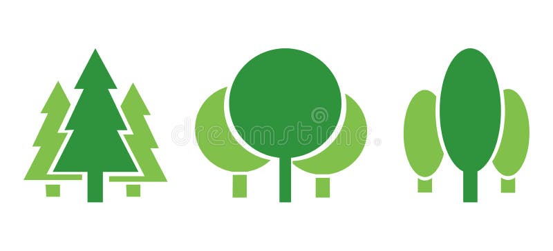 Flat trees set stock illustration. Illustration of organic - 248467990