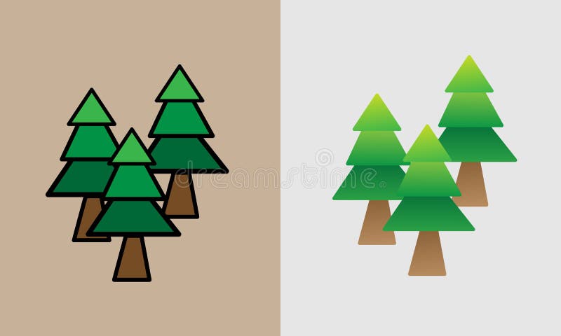 Flat Trees Set. Flat Forest Tree Nature Plant Isolated Eco Foliage ...