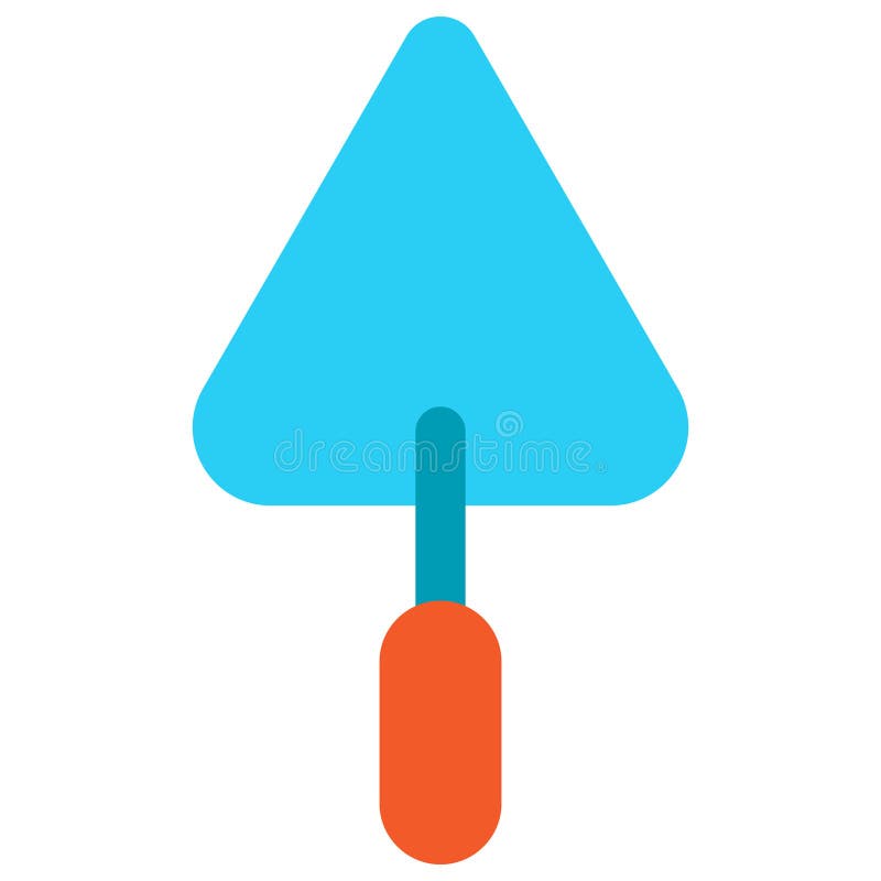 Flat Triangular Trowel Shovel Repair Tool Icon Stock Illustration - Illustration of spoon, wall ...