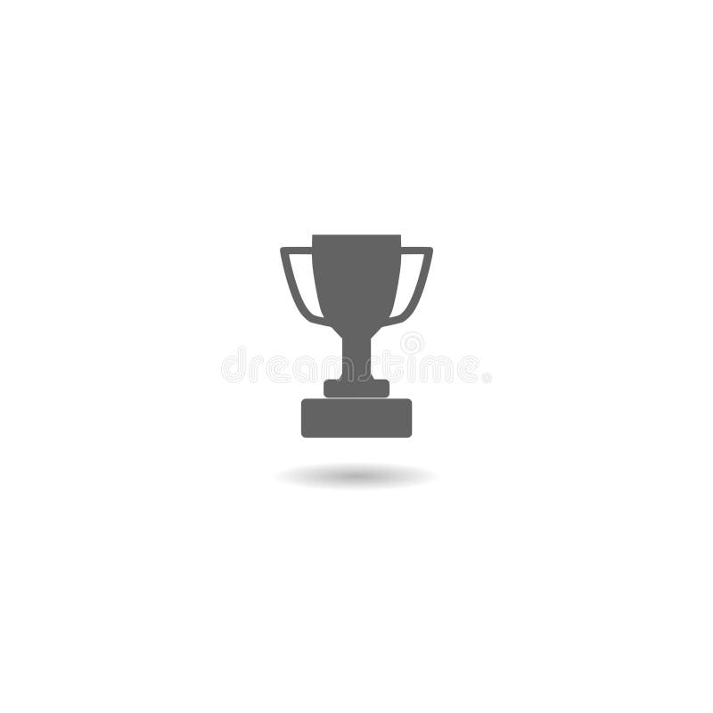 Flat Trophy Cup Illustration with Shadow Stock Vector - Illustration of ...
