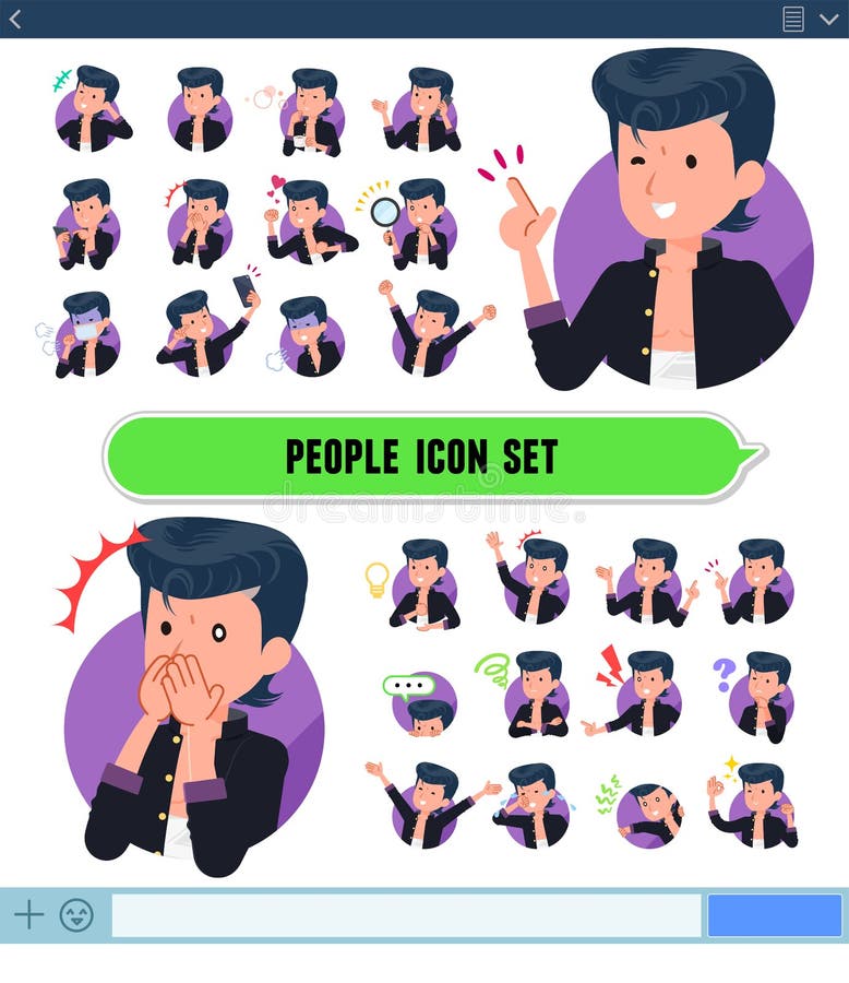 Flat Type Bad Student Boy_icon Stock Vector - Illustration of collar ...
