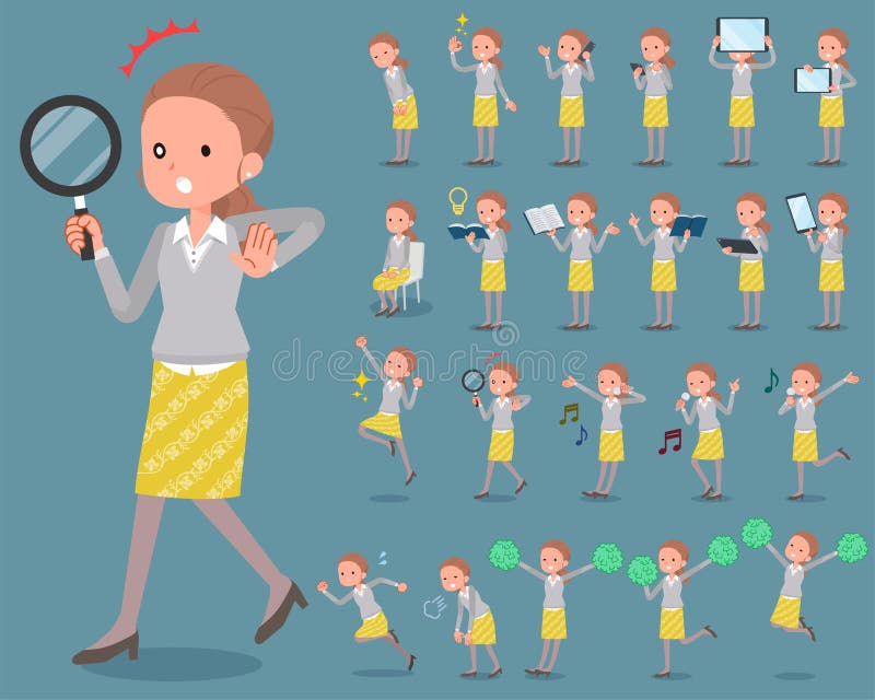 Flat Type Behind Knot Hair Women_2 Stock Vector - Illustration of ...